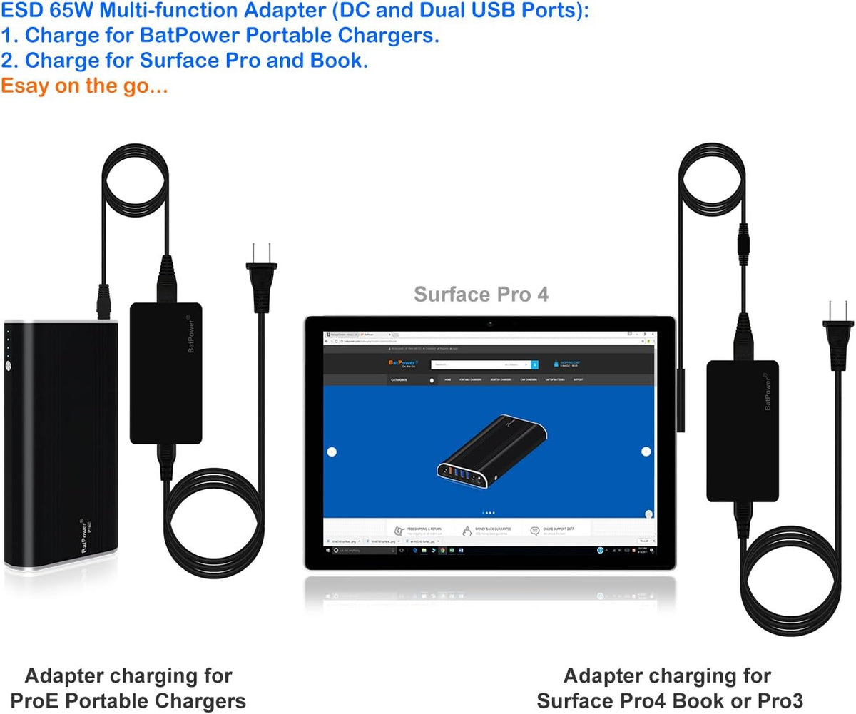 Surface Portable Charger for Microsoft Laptop Tablet and Smartphone ...